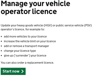How to Manage Your Vehicle Operator Licence on-line - TMconsultant